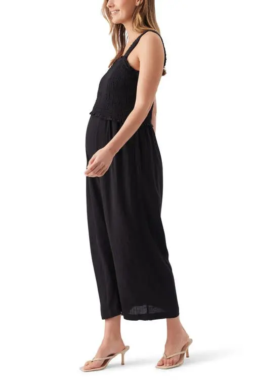 RIPE MATERNITY Tilda Smocked Maternity And Nursing Jumpsuit