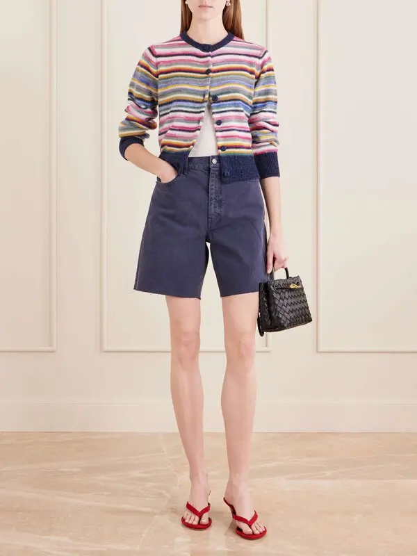 Suzie Kondi Kandria Cropped Striped Cashmere Cardigan