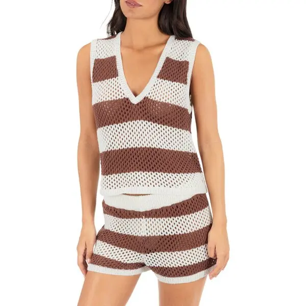 Hurley Stripe Cover-up Sleeveless Top - Mole Stripe