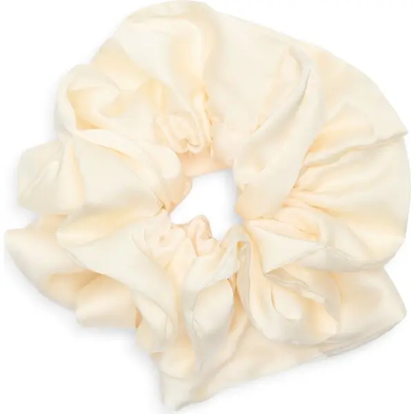 NATASHA Oversize Satin Scrunchie - Ivory