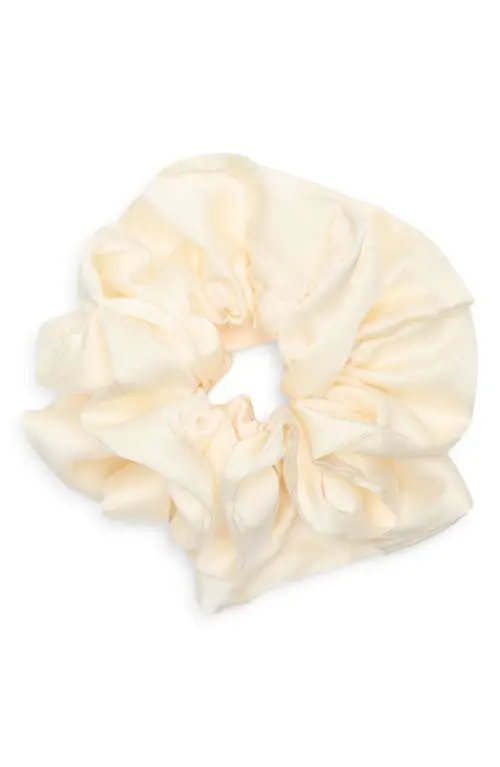 NATASHA Oversize Satin Scrunchie - Ivory