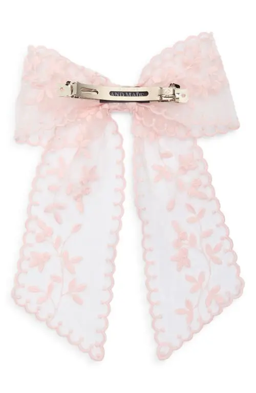 NATASHA Leaf Embroidered Lace Bow Barrette