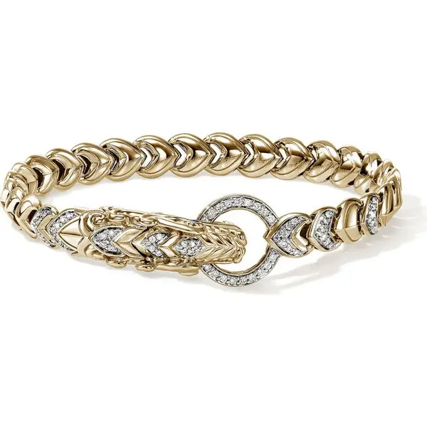 John Hardy Naga Bracelet 14k Diamond Sapphire - Gold