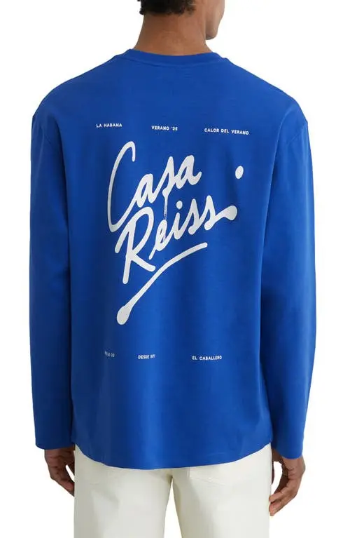 REISS Palma Long Sleeve Graphic Tee