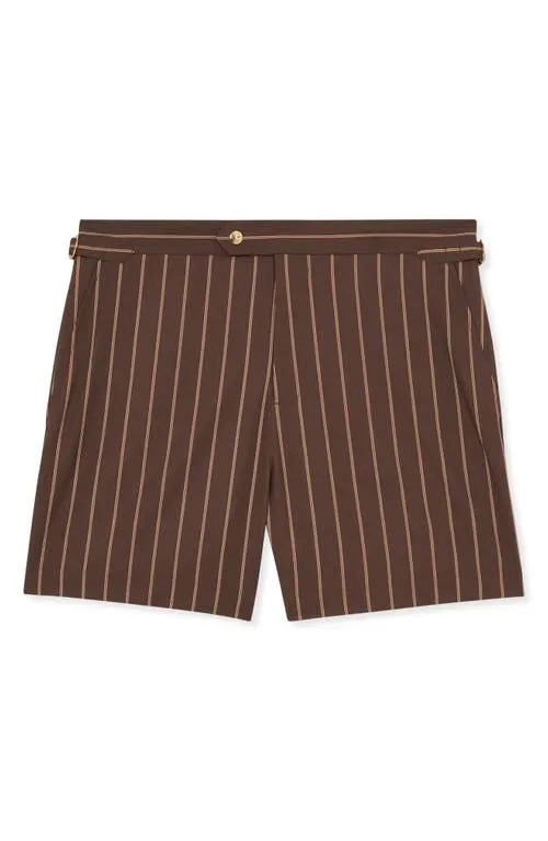 REISS Presley Stripe Side Adjuster Swim Trunks