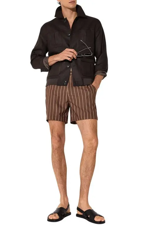 REISS Presley Stripe Side Adjuster Swim Trunks