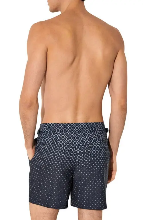 REISS Gradient Geo Print Side Adjuster Swim Trunks