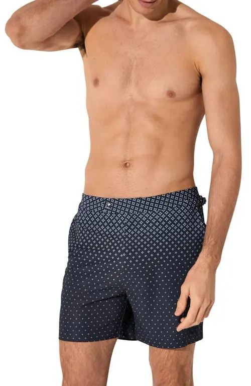 REISS Gradient Geo Print Side Adjuster Swim Trunks