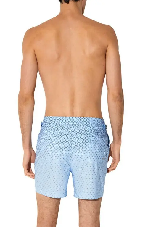 REISS Gradient Geo Print Swim Trunks