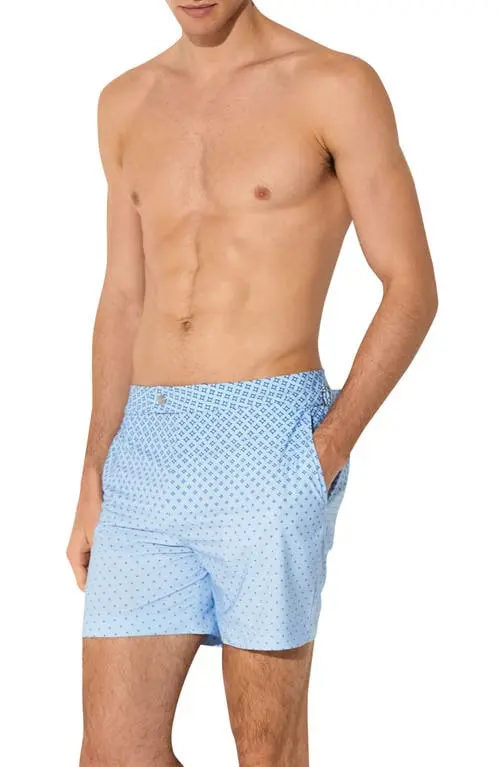 REISS Gradient Geo Print Swim Trunks