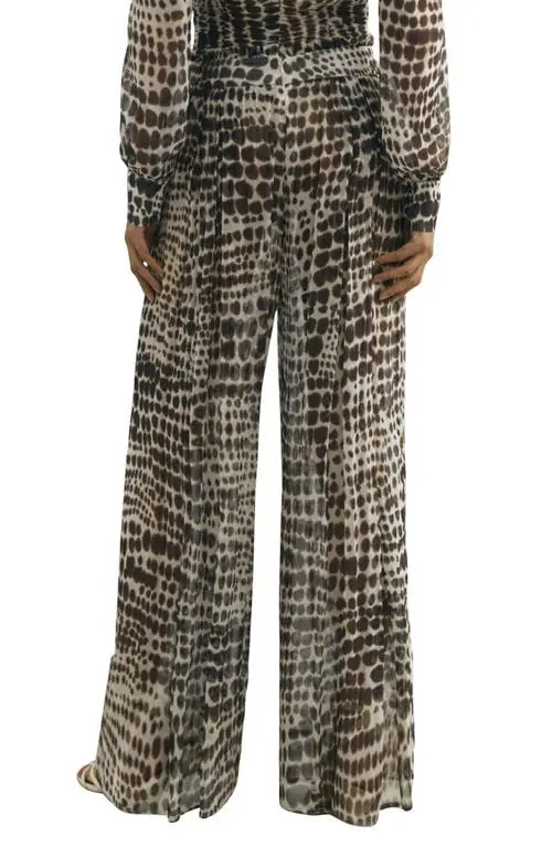 REISS Aurelie Animal Print Wide Leg Pants
