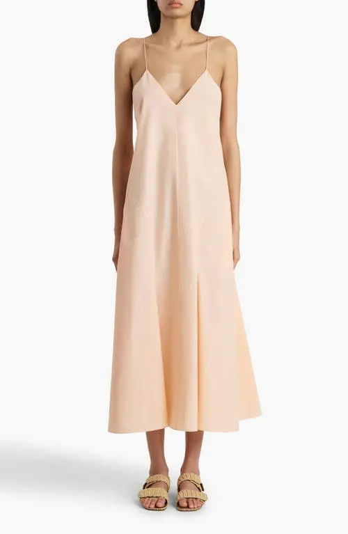 Khaite Iben Slipdress In Cotton Poplin - Light Peach