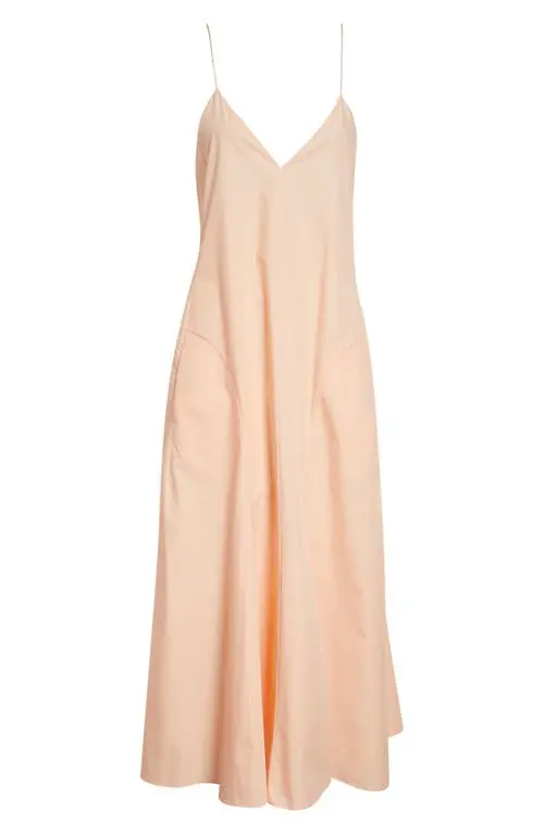 Khaite Iben Slipdress In Cotton Poplin - Light Peach