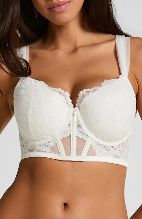 Hunkemoller Whitney Padded Underwire Longline Bra - Snow White