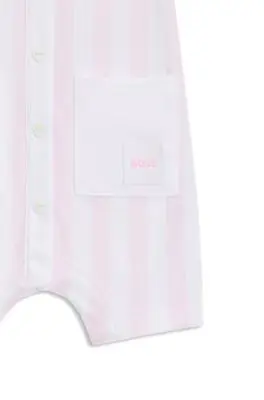 BOSS Kidswear Striped Cotton Romper