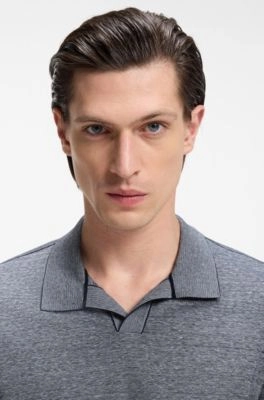 BOSS Cotton-linen Polo Shirt With Johnny Collar