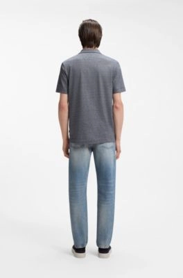 BOSS Cotton-linen Polo Shirt With Johnny Collar