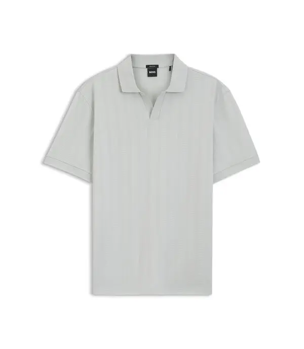 BOSS Cotton-jacquard Polo Shirt With Johnny Collar