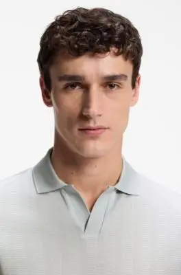 BOSS Cotton-jacquard Polo Shirt With Johnny Collar