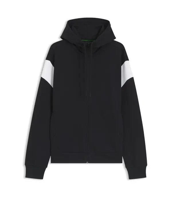 BOSS Zip-up Sweatshirt In Spacer Piqué With Embroidered Logo - Dark Blue