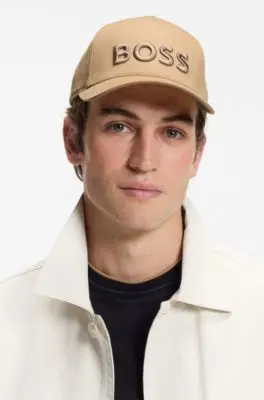 BOSS Embroidered-logo Cotton Twill Baseball Cap - Beige