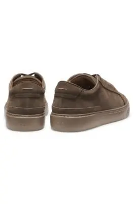 BOSS Suede Gary Trainers - Khaki
