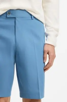BOSS Tapered-fit Shorts In Cotton And Silk Blend