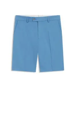 BOSS Tapered-fit Shorts In Cotton And Silk Blend