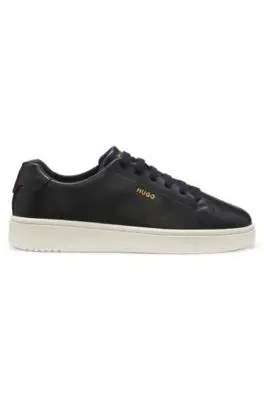 Hugo Nappa Leather Sneakers With Gold-tone Logo Detailing