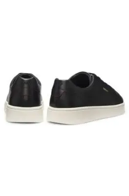 Hugo Nappa Leather Sneakers With Gold-tone Logo Detailing