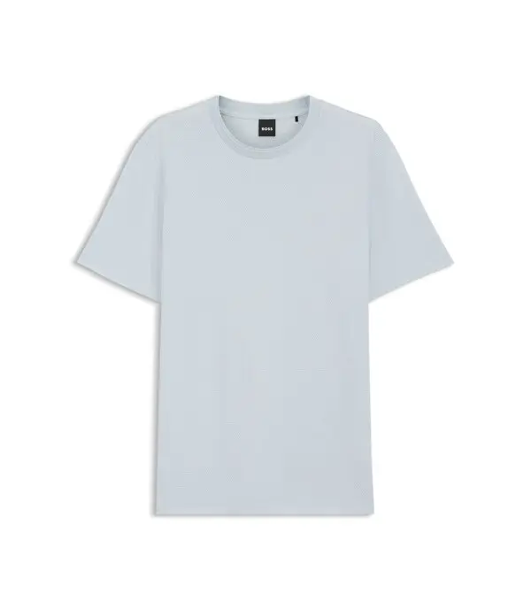 BOSS Bubble-jacquard Structure T-shirt In A Cotton Blend