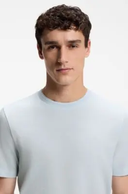 BOSS Bubble-jacquard Structure T-shirt In A Cotton Blend