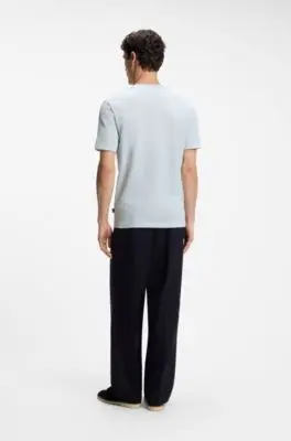 BOSS Bubble-jacquard Structure T-shirt In A Cotton Blend