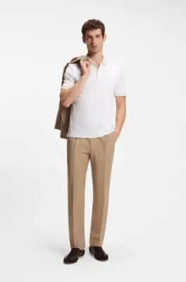 BOSS Slim-fit Polo Shirt In Mercerized Cotton - White
