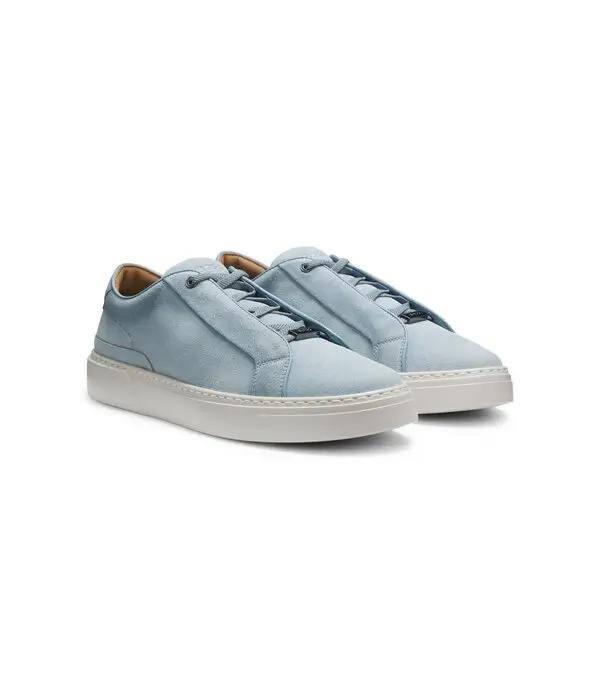 BOSS Gary Suede Trainers - Light Blue