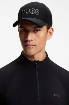 BOSS Six-panel Baseball Cap With Embroidered Logo - Black