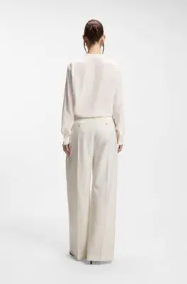 BOSS Relaxed-fit Sandwashed Silk Blouse
