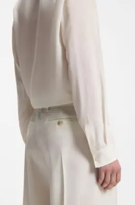 BOSS Relaxed-fit Sandwashed Silk Blouse