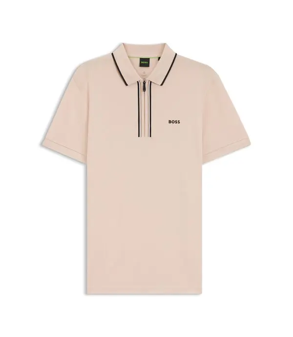 BOSS Active Slim-fit Polo Shirt In Moisture-wicking Stretch Cotton - Light Orange