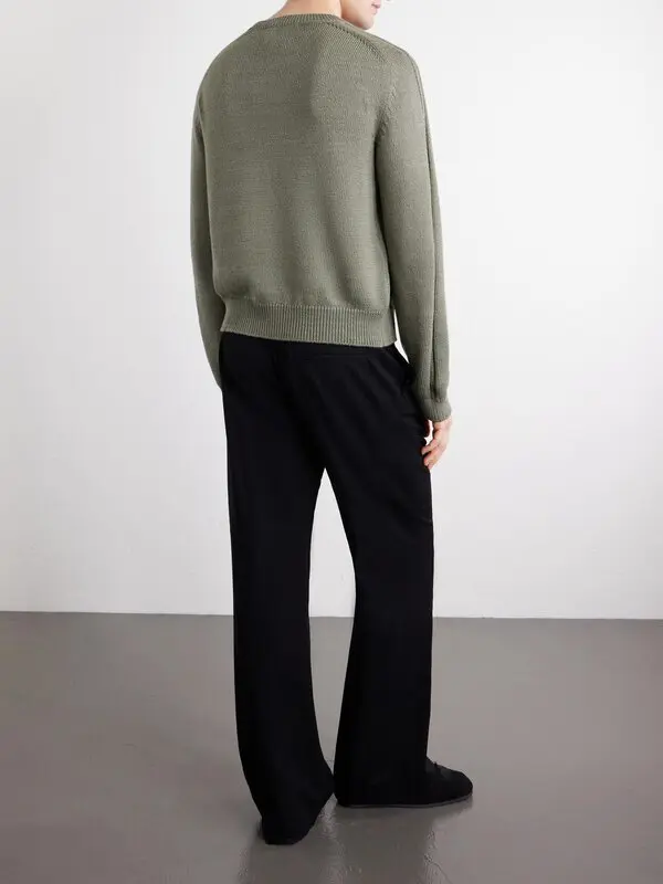 Our Legacy Knitted Cotton Crewneck Sweater - Green