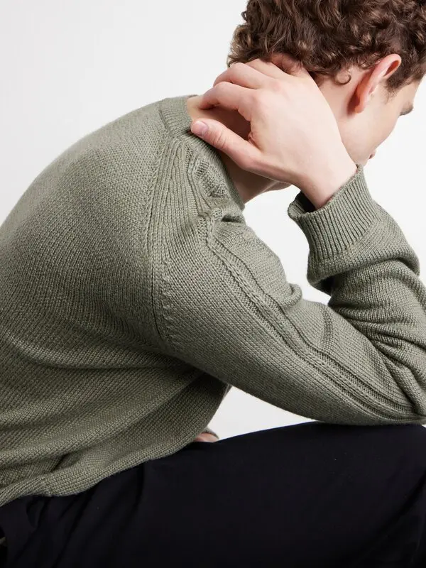 Our Legacy Knitted Cotton Crewneck Sweater - Green