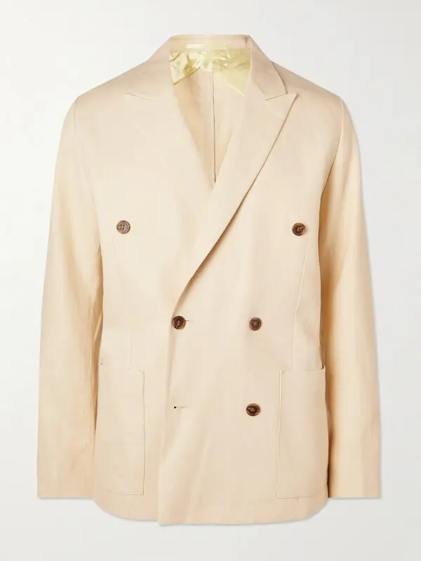 Nn07 Jordin 1454 Double-breasted Linen Suit Jacket