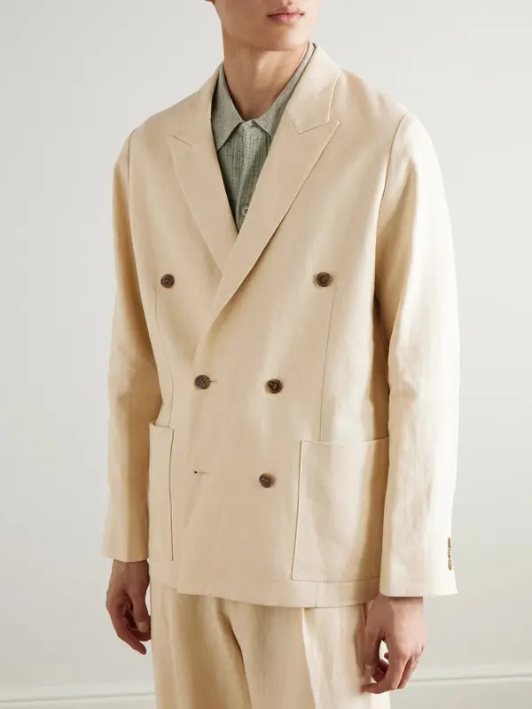 Nn07 Jordin 1454 Double-breasted Linen Suit Jacket