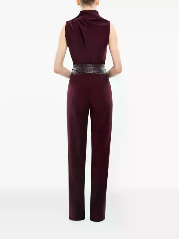 SAIID KOBEISY Sleeveless High Neck Pleated Top With Decorative Buttons