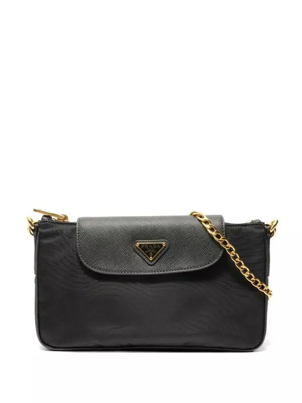 Prada Logo Plaque Flap Chain Shoulder Bag