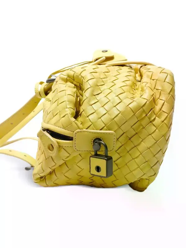 Bottega Veneta Leather Intrecciato Shoulder Bag - Yellow