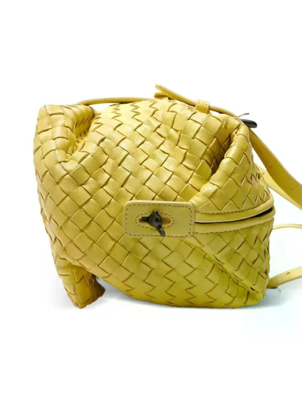 Bottega Veneta Leather Intrecciato Shoulder Bag - Yellow