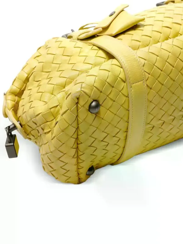 Bottega Veneta Leather Intrecciato Shoulder Bag - Yellow