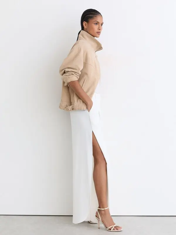 REISS Leather Link-strap Stiletto Sandals - White
