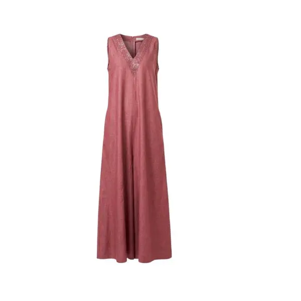 GLAM ON YOU Sleeveless Maxi Dress With Embellished V-neckline